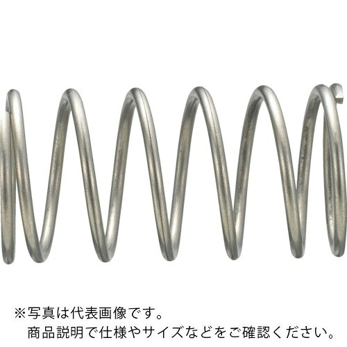 特長：間隔をあけて線材をらせん状に巻いた、圧縮する方向に使うばねです。寸法およびばね特性の許容差はJIS B2707の2級を適用しています。用途：圧縮する方向に使用するばね。仕様：線径d(mm)：1外径D(mm)：9自由高さL(mm)：11...