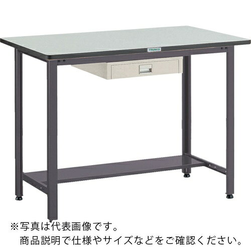 特長：主要部が溶接構造のため、強度に優れています。床を傷つけない樹脂ベース付です。人間工学に基づいた立ち作業をするのに疲れない高さになっています。アジャスターとの交換により簡単にキャスター付にシステムアップが可能です。ダップ樹脂天板を使用し...