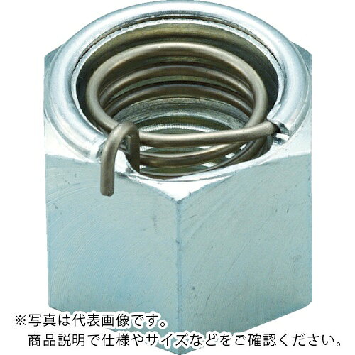 特長：ナットに内蔵されたスプリングにより緩み、脱落を防止します。通常のナットと同様の使用による取り付けが可能です。繰り返し使用しても性能を維持します。樹脂、ゴムなどの柔らかいものを締結したい箇所に最適です。仕様：呼び径：M20×2.50二面...