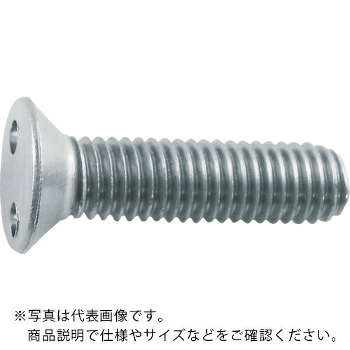 特長：2つ穴形状のため、通常の工具での取り外しができません。仕様：寸法(mm)d：M4寸法(mm)L：16頭部径(mm)：7.5頭部厚さ(mm)：2.2強度区分：A2-50相当パッケージ：ボルトンパック（ブリスター）材質／仕上：ステンレス（...