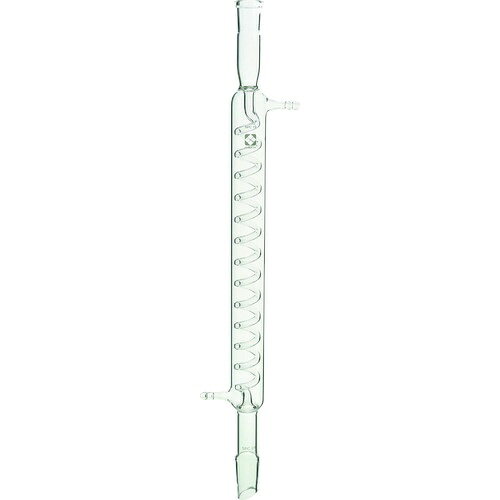 特長：中管がじゃ管になっている二重構造のガラス製冷却器です。下部から上がってきた蒸気は蛇管の中を通りながら外側のガラス管内に通した冷却水によって効率よく冷やされます。仕様：幅(mm)：φ32高さ(mm)：300a(mm)：300上部：SPC...