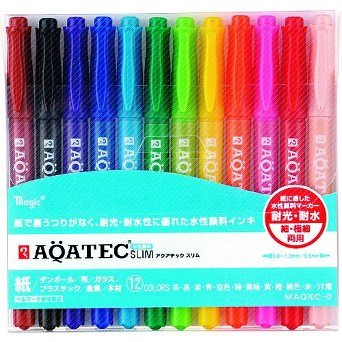 特長：紙に書いてにじみや裏うつりがなく、紙に適した水性顔料マーカーです。携帯性に優れたクリップ付きです。耐水性・耐光性に優れています。用途：寄せ書きや色紙などに。仕様：インク色：黒、赤、青、緑、黄、橙、空、桃、紫、うす橙、茶、黄緑文字サイズ...