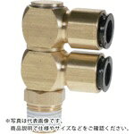 特長：用具不要のワンタッチ着脱です。チューブへの傷がつきにくいロック構造です。ボディが金属製で衝撃などに強い構造になっています。用途：各種エア配管仕様：適合チューブ外径D(mm)：10ネジ部：R3/8材質／仕上：本体：しんちゅうシール材：ニ...