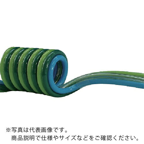 特長：稼動部に使用出来ます。タッチチューブを溶着してスパイラル状にしています。色分けする事が出来ます。用途：各種エア配管に。稼動部に。仕様：色：透明、青、ライトグリーン、緑使用範囲(m)：1.078コイル径(mm)：83外径(mm)：10内...