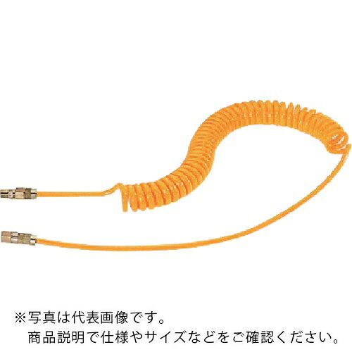 特長：ポリエステル樹脂を使用し柔軟性、弾力性に優れています。耐油性・耐寒性に優れています。手元ホース一体型のため、スパイラル部が邪魔にならない形です。サイズ、長さが豊富です。用途：各種エア配管に。稼動部用。仕様：色：黄外径(mm)：8内径(...