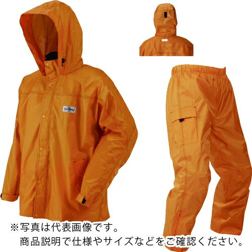 特長：肩、肘、膝部分に特殊な立体縫製を施し、曲げ伸ばし時のストレスを軽減します。用途：雨天時の野外作業に。仕様：色：オレンジサイズ：3L身長(cm)：175-185胸囲(cm)：102-110ウエスト(cm)：94-104耐水圧：10000...