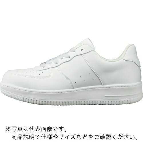 特長：水や油で滑りにくい耐滑ソールを採用しています。用途：一般作業に。仕様：寸法(cm):23.5足幅サイズ:EEEE色:ホワイト規格:JSAA規格 B種耐圧迫荷重(kN):4.5±0.04US(アメリカ)規格サイズ:5.5UK(イギリス)...