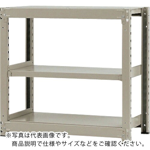 特長：ボルトレスで組立が簡単しかも1段／耐荷重が300kgで連結での増設可能なラックです。仕様：間口(mm)：900奥行(mm)：600高さ(mm)：900色：ニューアイボリ—棚段数(段)：3均等積載量(kg/段)：300最大積載量(kg/...