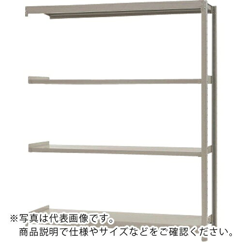 特長：ボルトレスで組立が簡単しかも1段／耐荷重が150kgで連結での増設可能なラックです。仕様：間口(mm)：1500奥行(mm)：600高さ(mm)：1800色：アイボリー棚段数(段)：4均等積載量(kg/段)：150最大積載量(kg/台...