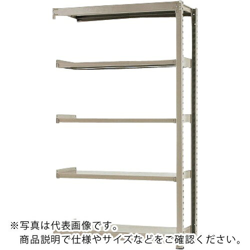 特長：ボルトレスで組立が簡単しかも1段／耐荷重が500kgで連結での増設可能なラックです。仕様：間口(mm)：1200奥行(mm)：600高さ(mm)：2100色：ニューアイボリ—棚段数(段)：5均等積載量(kg/段)：500最大積載量(k...