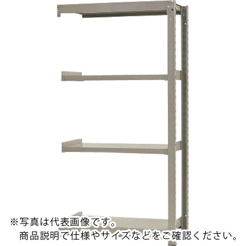 特長：ボルトレスで組立が簡単しかも1段／耐荷重が500kgで連結での増設可能なラックです。仕様：間口(mm)：900奥行(mm)：900高さ(mm)：1800色：ニューアイボリ—棚段数(段)：4均等積載量(kg/段)：500最大積載量(kg...