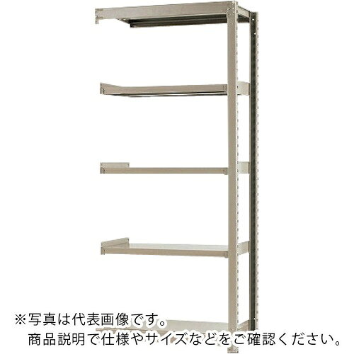 特長：ボルトレスで組立が簡単しかも1段／耐荷重が300kgで連結での増設可能なラックです。仕様：間口(mm)：900奥行(mm)：450高さ(mm)：2100色：ニューアイボリ—棚段数(段)：5均等積載量(kg/段)：300最大積載量(kg...