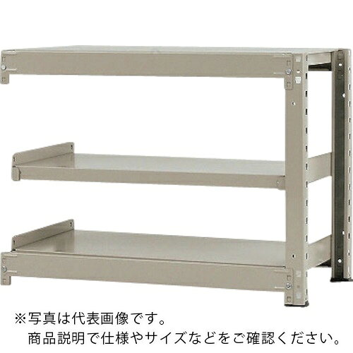 特長：ボルトレスで組立が簡単しかも1段／耐荷重が500kgで連結での増設可能なラックです。仕様：間口(mm)：900奥行(mm)：450高さ(mm)：700色：ニューアイボリ—棚段数(段)：3均等積載量(kg/段)：500最大積載量(kg/...