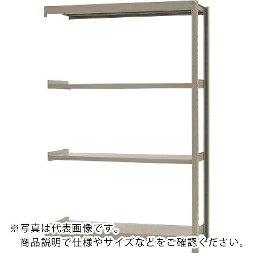特長：ボルトレスで組立が簡単しかも1段／耐荷重が150kgで連結での増設可能なラックです。仕様：間口(mm)：1200奥行(mm)：450高さ(mm)：1800色：アイボリー棚段数(段)：4均等積載量(kg/段)：150最大積載量(kg/台...
