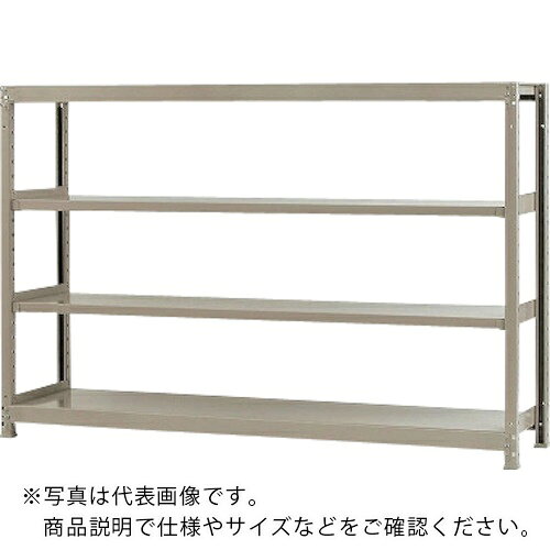 特長：ボルトレスで組立が簡単しかも1段／耐荷重が150kgで連結での増設可能なラックです。仕様：間口(mm)：1800奥行(mm)：450高さ(mm)：1200色：アイボリー棚段数(段)：4均等積載量(kg/段)：150最大積載量(kg/台...