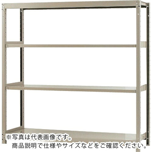 特長：ボルトレスで組立が簡単しかも1段／耐荷重が200kgで連結での増設可能なラックです。仕様：間口(mm)：1500奥行(mm)：450高さ(mm)：1500色：アイボリー棚段数(段)：4均等積載量(kg/段)：200最大積載量(kg/台...