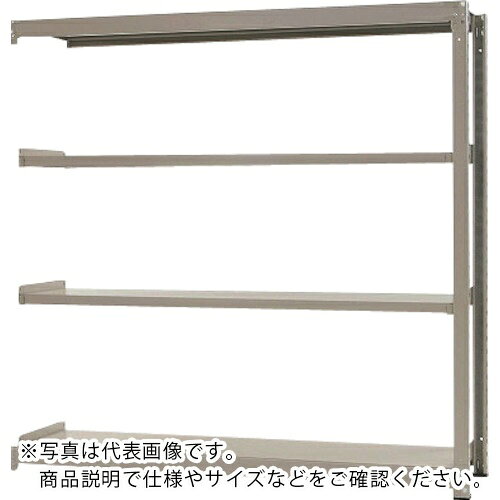 特長：ボルトレスで組立が簡単しかも1段／耐荷重が500kgで連結での増設可能なラックです。仕様：間口(mm)：1800奥行(mm)：900高さ(mm)：1800色：ニューアイボリ—棚段数(段)：4均等積載量(kg/段)：500最大積載量(k...