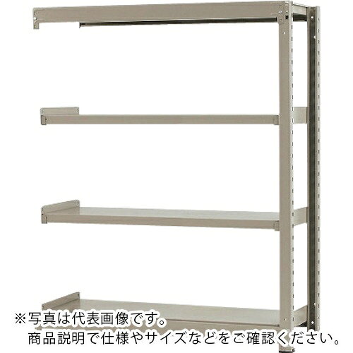 特長：ボルトレスで組立が簡単しかも1段／耐荷重が500kgで連結での増設可能なラックです。仕様：間口(mm)：1200奥行(mm)：450高さ(mm)：1500色：ニューアイボリ—棚段数(段)：4均等積載量(kg/段)：500最大積載量(k...