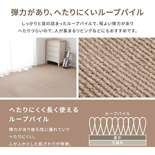 特長：弾力のある敷詰カーペット仕様：色：アイボリーサイズ長辺(mm)：3520サイズ短辺(mm)：2610厚さ(mm)：8材質／仕上：表面：ポリプロピレン（ループパイル）裏面：不織布　●メーカー取寄商品について 本商品はメーカーからの取寄商...