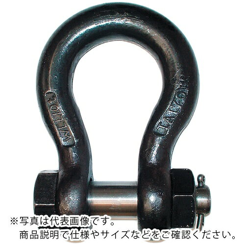 特長：スタンダードなシャックルです。サイズが豊富でいろいろな用途でご使用いただけます。用途：土木、建築工事などでの荷物の荷役・連結金具として使用。仕様：基本使用荷重(t)：0.315寸法(mm)B：14寸法(mm)t：8寸法(mm)d3：1...
