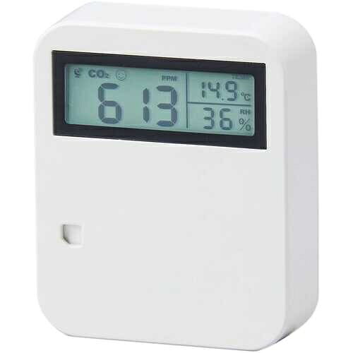 特長：IoT通信機能と専用アプリを備えた湿度温度計機能つきCO2センサーです。生活空間のCO2濃度、温度、湿度の連続的に計測し、専用アプリでリアルタイムに可視化します。空気環境監視機能、見守り機能、侵入者警報機能を備え、換気の推奨、熱中症対...