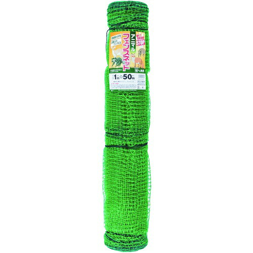 特長：大切な農作物を猪、鹿、イタチ、狐、狸等の獣害から守ります。お家のブロック塀の上や公園のフェンスなどに使えば、犬や猫の侵入を防止できます。仕様：色：グリーン幅(m)：1長さ(m)：50目合(mm)：16材質／仕上：ポリエチレン　●メーカ...