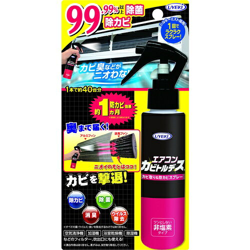 特長：スプレーするだけで、エアコン内部、吹出口などのカビを強力に除去し、清潔に保ちます。カビ以外の雑菌も除菌し、いやな臭いも取り除きます。微細ミストが奥まで入り込み、見えないカビも徹底除去、さらに防カビ効果もあります。塩素系成分を使っていな...