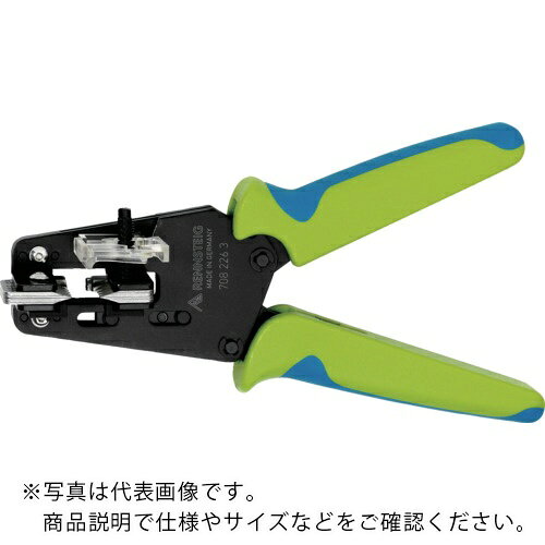 特長：単線および多線ケーブルの高品質なストリッパーです。ストリップ長は調節可能なストッパー付きで、繰り返しの作業も容易です。特殊な切断モードによりケーブル端の挟み込み変形がありません。人間工学に基づいて設計された2つの素材で構成されたハンド...