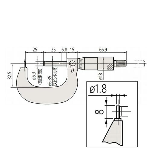 仕様：測定範囲(mm)：25〜50最小表示量(mm)：0.01スピンドル測定面：超硬合金チップ付定圧装置：ありセット内容／付属品：収納ケース　●メーカー取寄商品について 本商品はメーカーからの取寄商品となります。 納期は、メーカー確認後、メ...