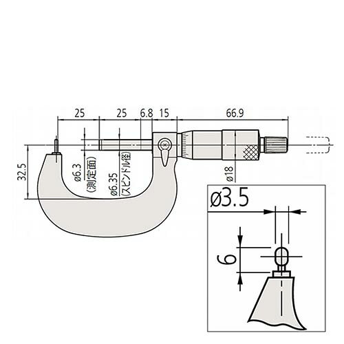 仕様：測定範囲(mm)：25〜50最小表示量(mm)：0.01スピンドル測定面：超硬合金チップ付定圧装置：ありセット内容／付属品：収納ケース　●メーカー取寄商品について 本商品はメーカーからの取寄商品となります。 納期は、メーカー確認後、メ...