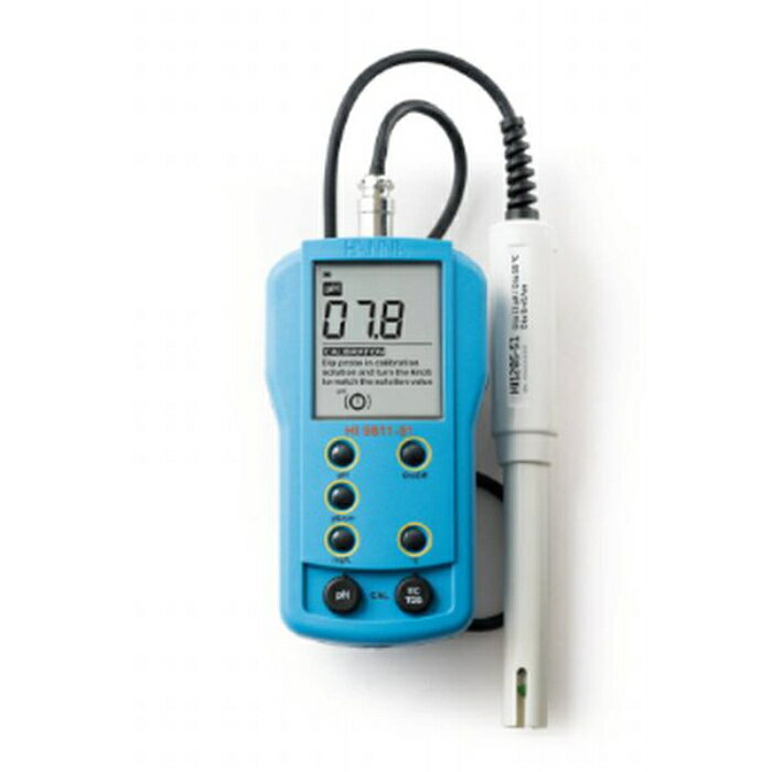 特長：・シンプルな操作でpH、ECを同時に測定・HI 9811-51、HI 9812-51は1本の電極でpH/EC/TDS/℃を測定できるポータブルタイプです。・pH、ECともに手動で1点校正のため入門器としてオススメです。・環境調査、水質...