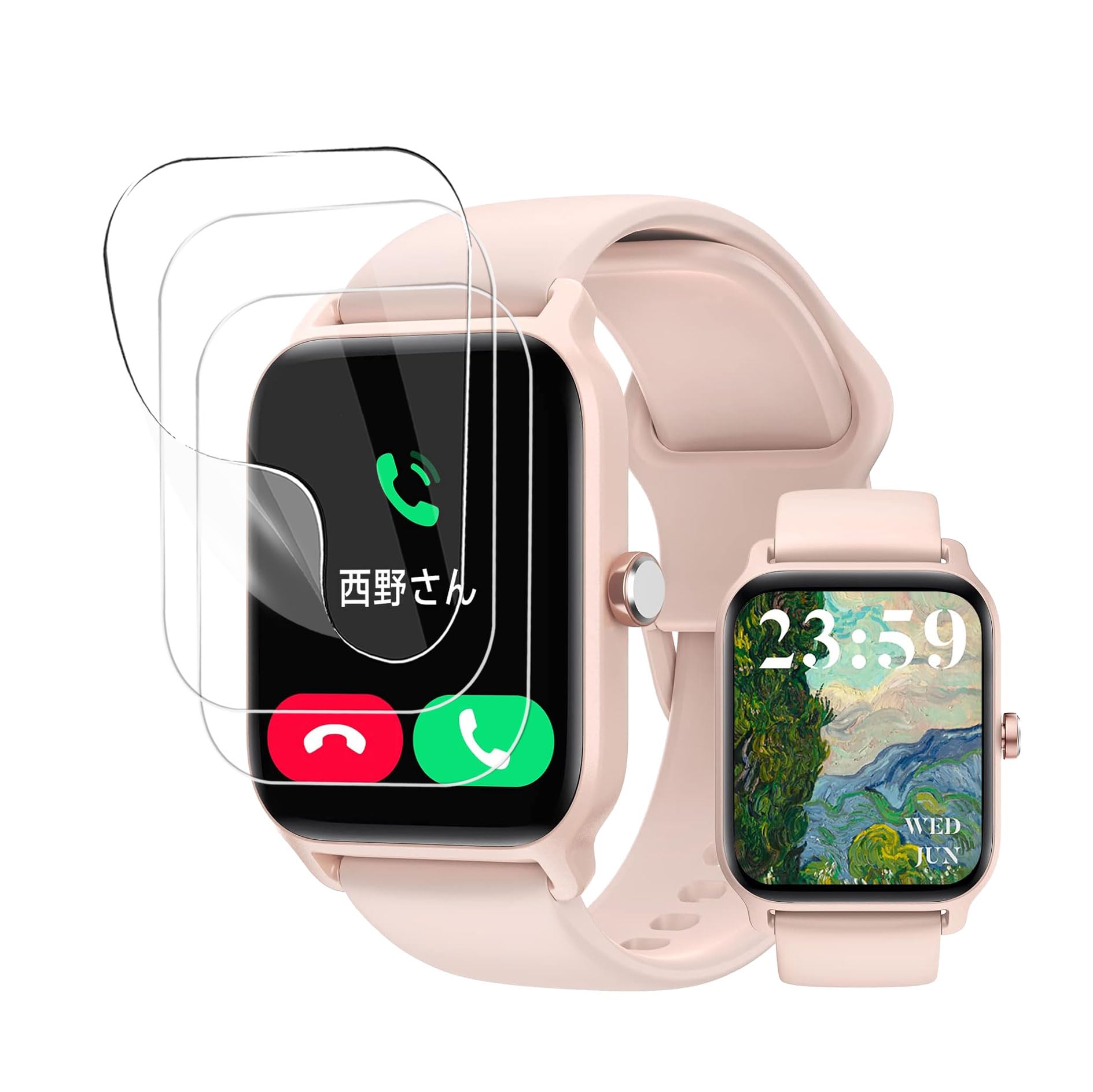 【対応機種】対応 スマートウォッチ 1.8インチ大画面 フィルム。スマートウォッチのサイズに注意して商品を購入していただきます。 【高タッチ感】：柔軟なTPU素材を使用しており，超質感、手触りが一番。より良い裸機の手触り体験、タッチ制御がよ...