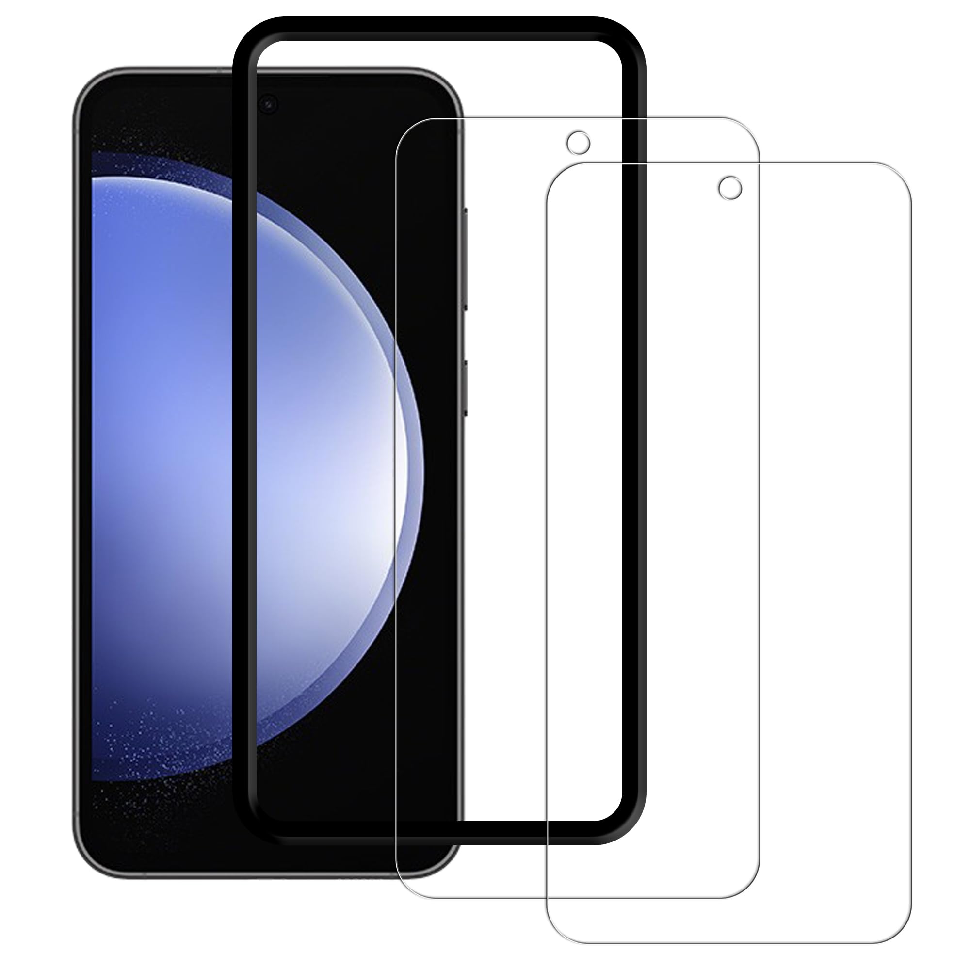 【対応機種・超お得組み合わせセット】Galaxy S23 FE 対応 ガラスフィルム(2枚)+ガイド枠付き(1枚)。スマホの全面保護、取付枠は取付けをより容易にすることができ。 【飛散防止設計】高品質の日本硝子素材を採用します。飛散防止加工...