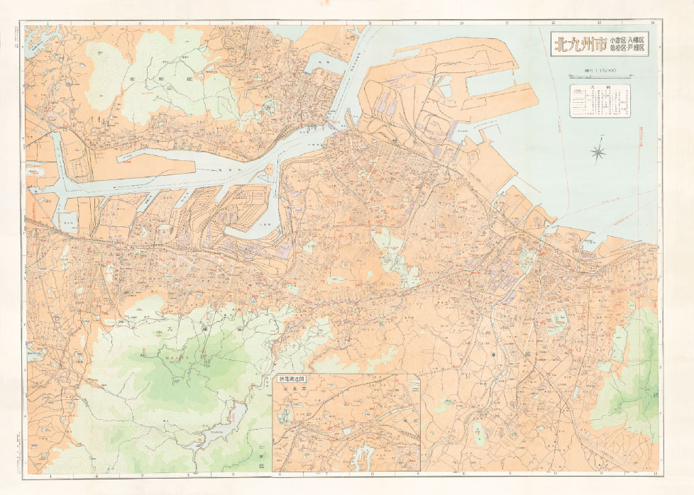 商品説明サイズ製品サイズ：横182mm×縦190mm展開サイズ：横1,078mm×縦772mm商品説明五市合併直後昭和39年発行の「北九州市」を当時のまま復刻しています。裏面は門司区地図や町名一覧などが掲載されています。 その他誤字・脱字等...