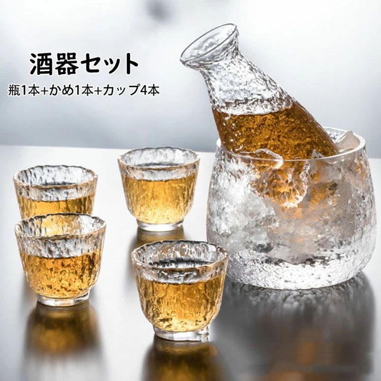 カラータイプA、タイプBセット内容瓶1本、かめ1本、カップ4本材質ガラスガイド※商品は手作りのハンドメイドのため、わずかな気泡やガラスの筋などが見られる場合があります。※耐高温ガラス材質ではない、急冷急熱によりガラスが破裂する可能性があり、...