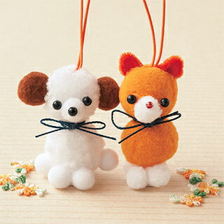 ※商品写真はできる限り実物の色に近づけるよう加工しておりますが、お客様のお使いのモニター設定、お部屋の照明等により実際の商品と色味が異なる場合がございます。いぬ&ねこのマスコット【トーホービーズ公式：ファクトリー直送】 手作りアイテムでオシ...