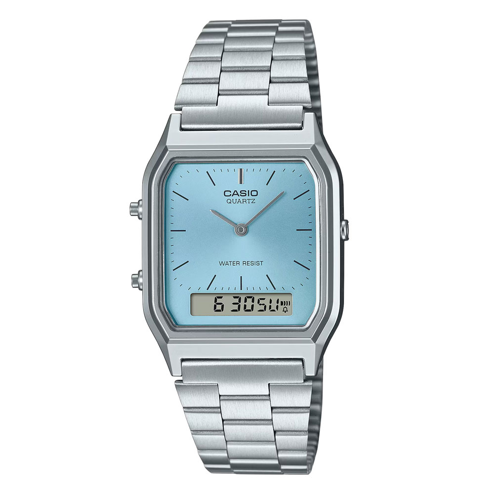 特徴 駆動方式 クオーツ 機能 デュアルタイム ストップウオッチ（1/100秒、60分計） 時刻アラーム・時報 オートカレンダー 精度/平均月差：±30秒 12/24時間制表示切替 防水 日常生活防水 サイズ 本体サイズ 縦×横×厚：約38...