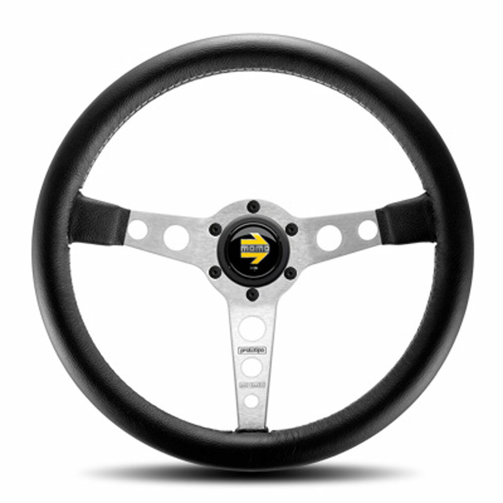 商品名：ULTRA SERIES MOMO STEERING WHEEL PROTOTIPO SILVER モモ ステアリング・ホイール プロトタイプ シルバースポークサイズ（外径）：347mmサイズ（Dish / グリップ）：43mmグリ...