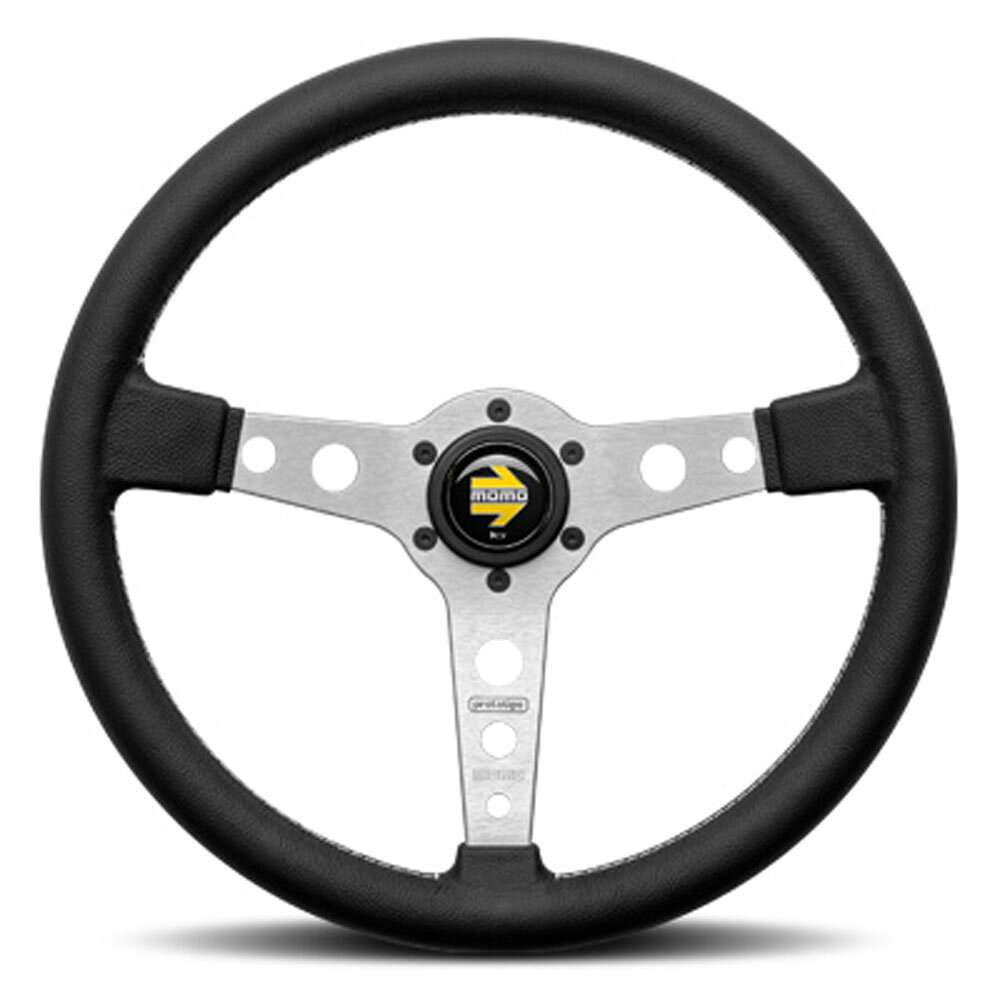 商品名：MOMO STEERING WHEEL PROTOTIPO SILVER 370 モモ ステアリング・ホイール プロトタイプ シルバー 370サイズ（外径）：370mmサイズ（Dish / グリップ）：39mmグリップ仕様：ブラック...