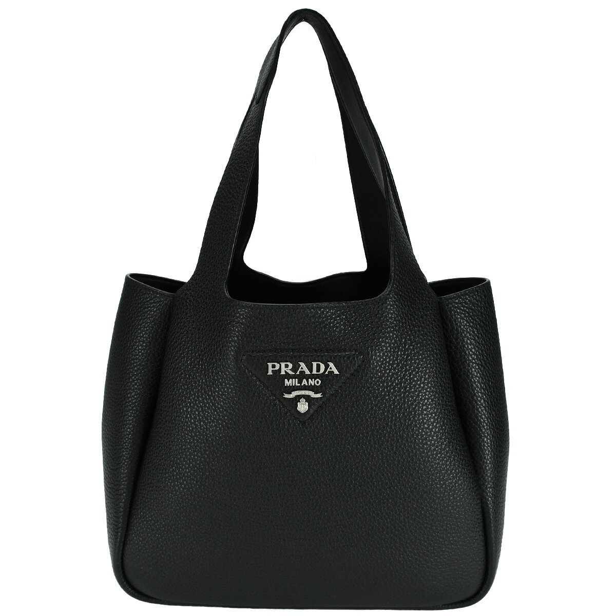 ファッション 通販 PRADA 681 ロゴ金具 トートバッグ シボ革 ファッション 通販 PRADA 681 ロゴ金具 トートバッグ シボ革