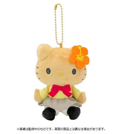 日焼けしたキティちゃんにオレンジのトロピカルなお花がかわいい！日焼けしたキティちゃんにオレンジのトロピカルなお花がかわいい！