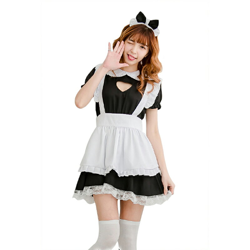 内容 カチューシャ・ワンピース・エプロン 素材 ポリエステル・コットン・その他 サイズ ■サイズ：Mサイズ相当平置き実寸（約cm）丈76、B82、W72バックチャックスカート部分にチュールレースを付いています。 カラー 黒 製造国中国 配送...