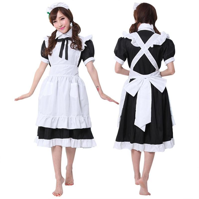 内容 カチューシャ・首リボン・ドレス・エプロン 素材 ポリエステル・コットン・その他 サイズ ■サイズ：Mサイズ平置き実寸（約cm） ■ドレス：丈103肩部からB88、W74 首部ボタンありサイドチャック ■首リボン：ピンで簡単着用タイプ ...