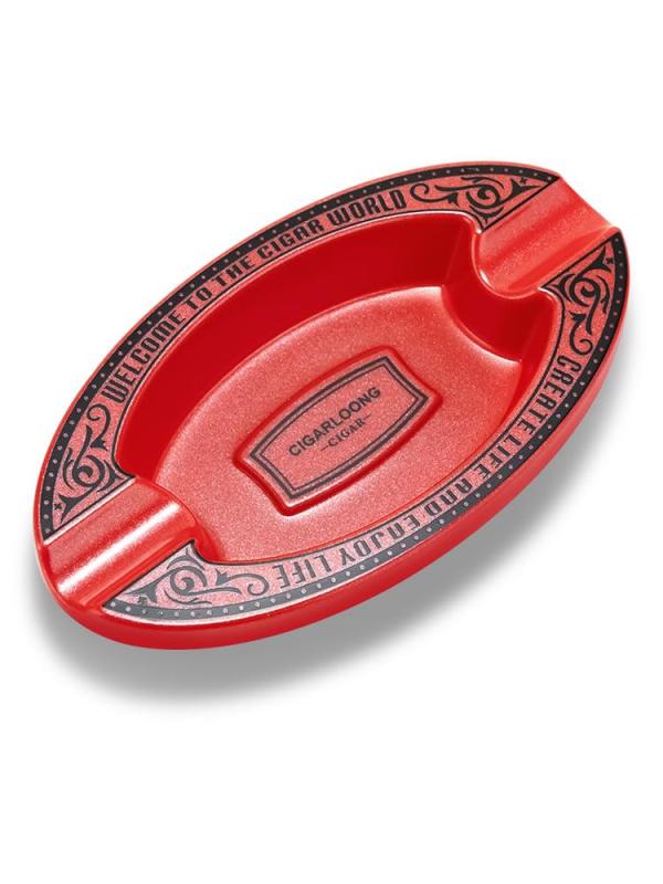 シガー灰皿 樹脂製デスクトップシガーホルダー 2スロット付き パティオ/屋外/屋内/家庭用 (レッド)材質：灰皿は樹脂製です。これにより、灰皿は飛散防止、防水、耐摩耗性、耐久性に優れています。大型スロット灰皿: 灰皿には 2 つの大型葉巻ス...