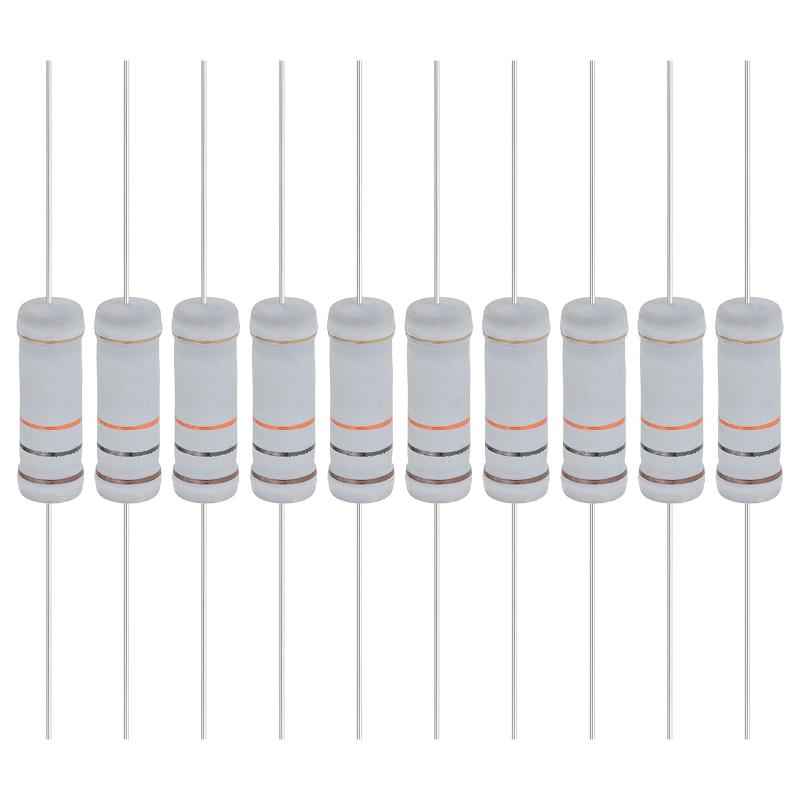 10個 10Kオーム 5ワット 金属皮膜抵抗器 5%許容差 アキシアルリード型 | 電子回路DIY オーディオビデオプロジェクト向け耐燃性多目的用途-金属皮膜抵抗器は、音響機器、通信機器、電源装置、産業用制御システムなど、様々な電子回路に適...