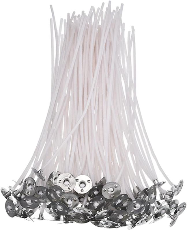 キャンドル芯 ロウソクの芯 座金付き ハンドメイド ジェルキャンドル ソイワックス ジェルキャンドル ワックス ロウキャンドル ウィック 芯 コーティング 手作り DIY 50PCS (10CM)【多様なニーズに対応】金属芯の直径（太さ）は...