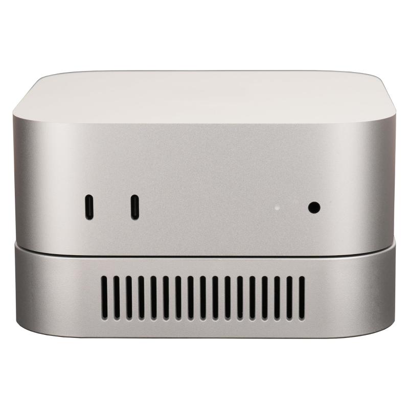 Mac mini M4スタンド、Mac mini M4/M4 Pro 2024-2026 用シルバーホルダー 換気放熱冷却デスクマウントアクセサリーMac mini M4 &amp; M4 Pro 2024-2026 用に設計:最新のMac...