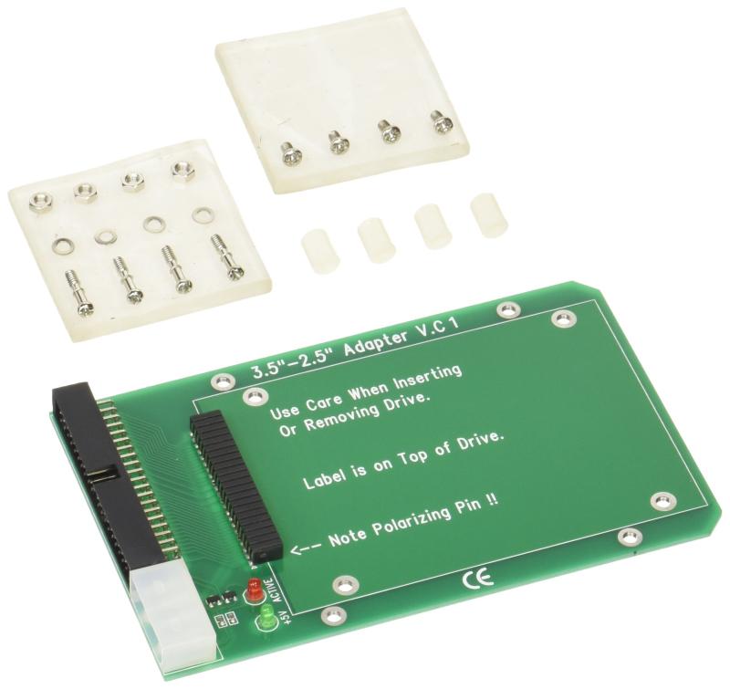 変換名人 2.5"IDE → 3.5"IDE変換マウンター IDE-25A35AF端子 : IDE 44ピン(メス) - IDE 40ピン(オス)