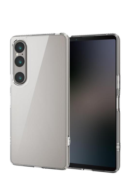 エレコム Xperia 1 VI (SO-51E) ケース カバー 透明 耐衝撃 衝撃吸収 ハイブリッド TPU ストラップホール付き 硬度 5H 傷がつきにくい キズ エアークッション カメラ保護 クリア PM-X242HVCKCR側面に...