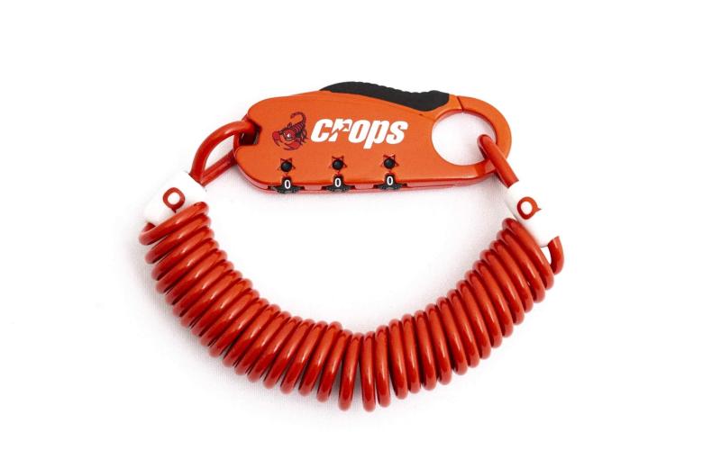 クロップス(crops) コンパクトワイヤーロック Q3 | 3mm×1800mm 3桁ダイヤル CP-SPD08-04 (レッド)ロック方式：3桁ダイヤルケーブル：3mm × 1800mmヘッドサイズ (W×D×H)：71 × 29 × ...